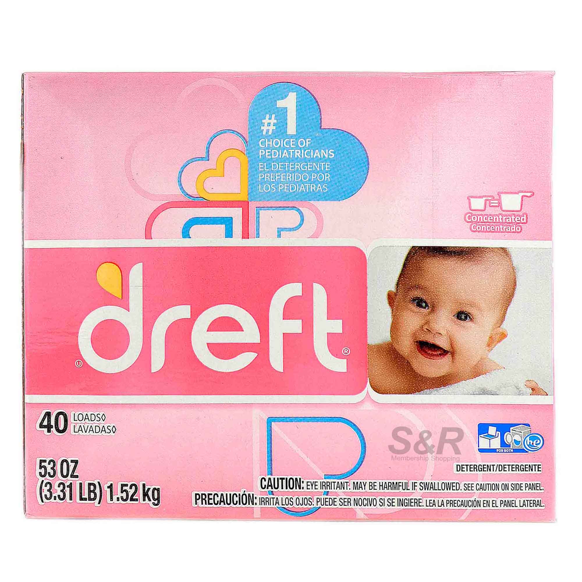 Dreft Stage 1 Newborn Powder Detergent 1.52kg