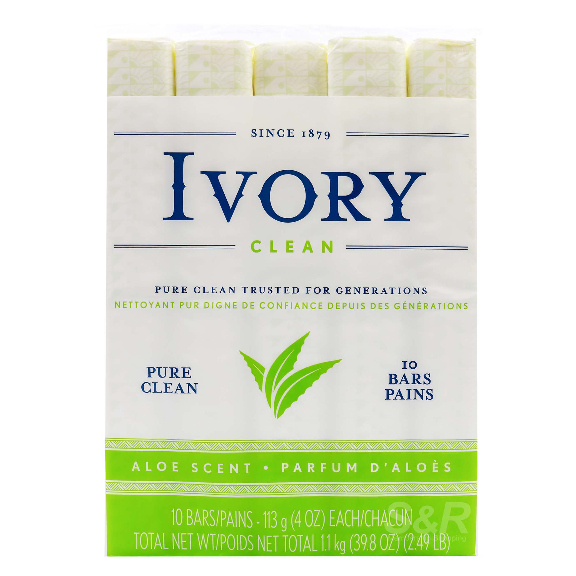 Ivory Aloe Scent Bar Soap 10pcs