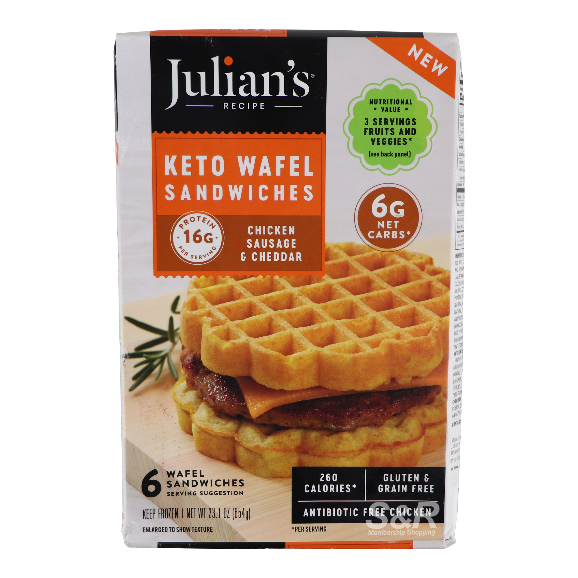 Julian S Keto Waffle Breakfast Sandwich