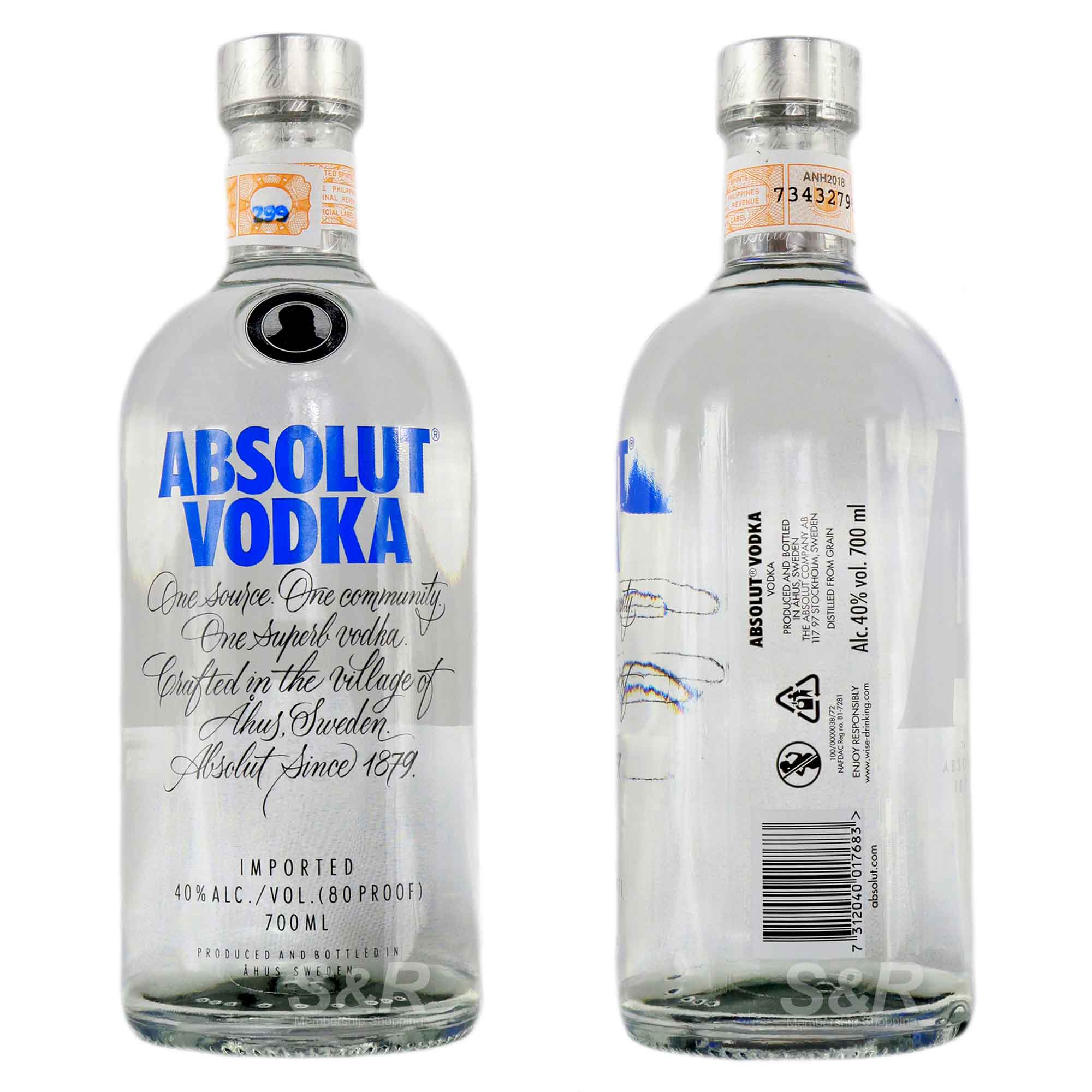 Absolut Blue Vodka 700mL