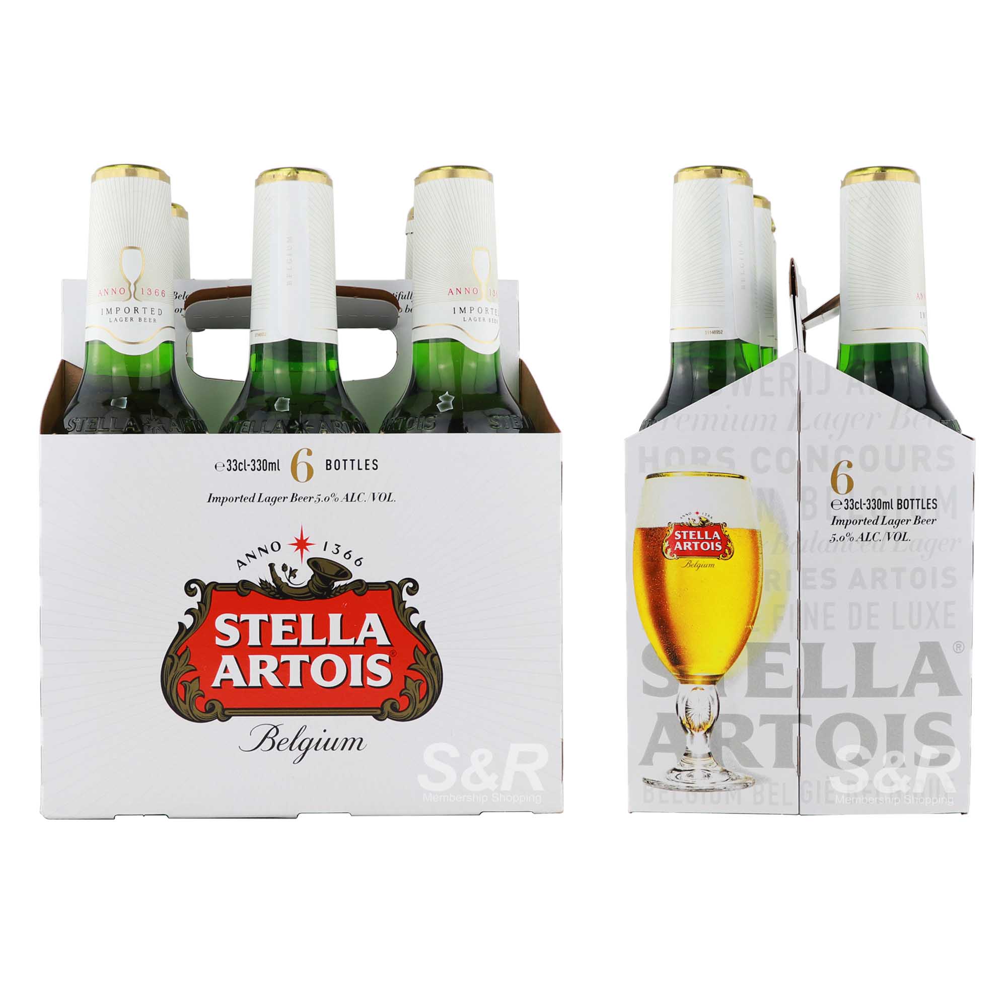 Stella Artois Imported Lager Beer Belgium 6 bottles