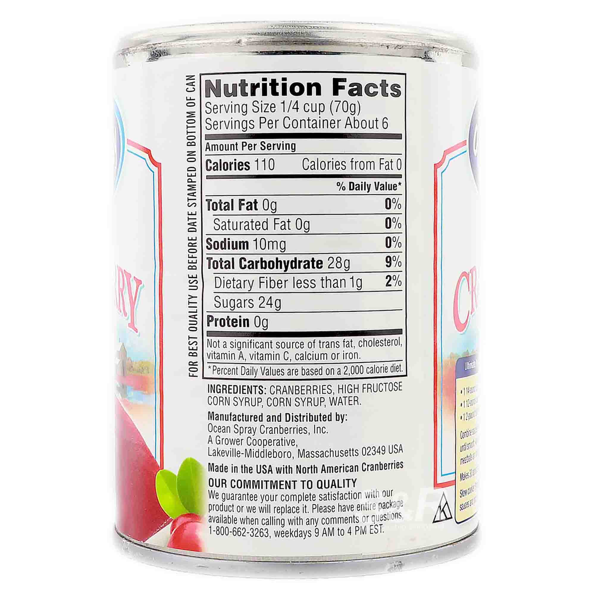 Ocean Spray Cranberry Sauce Label