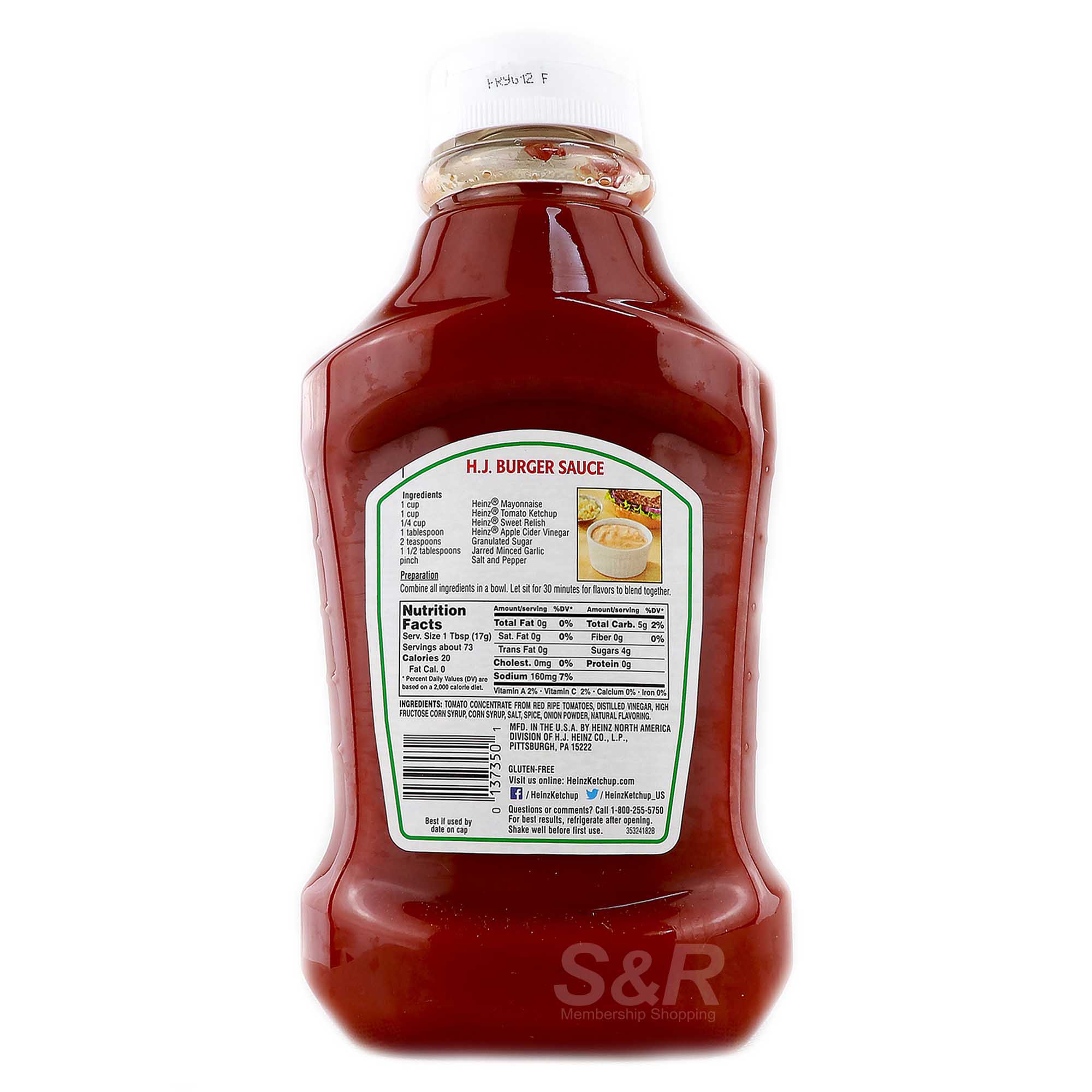 Heinz Ketchup Back Label