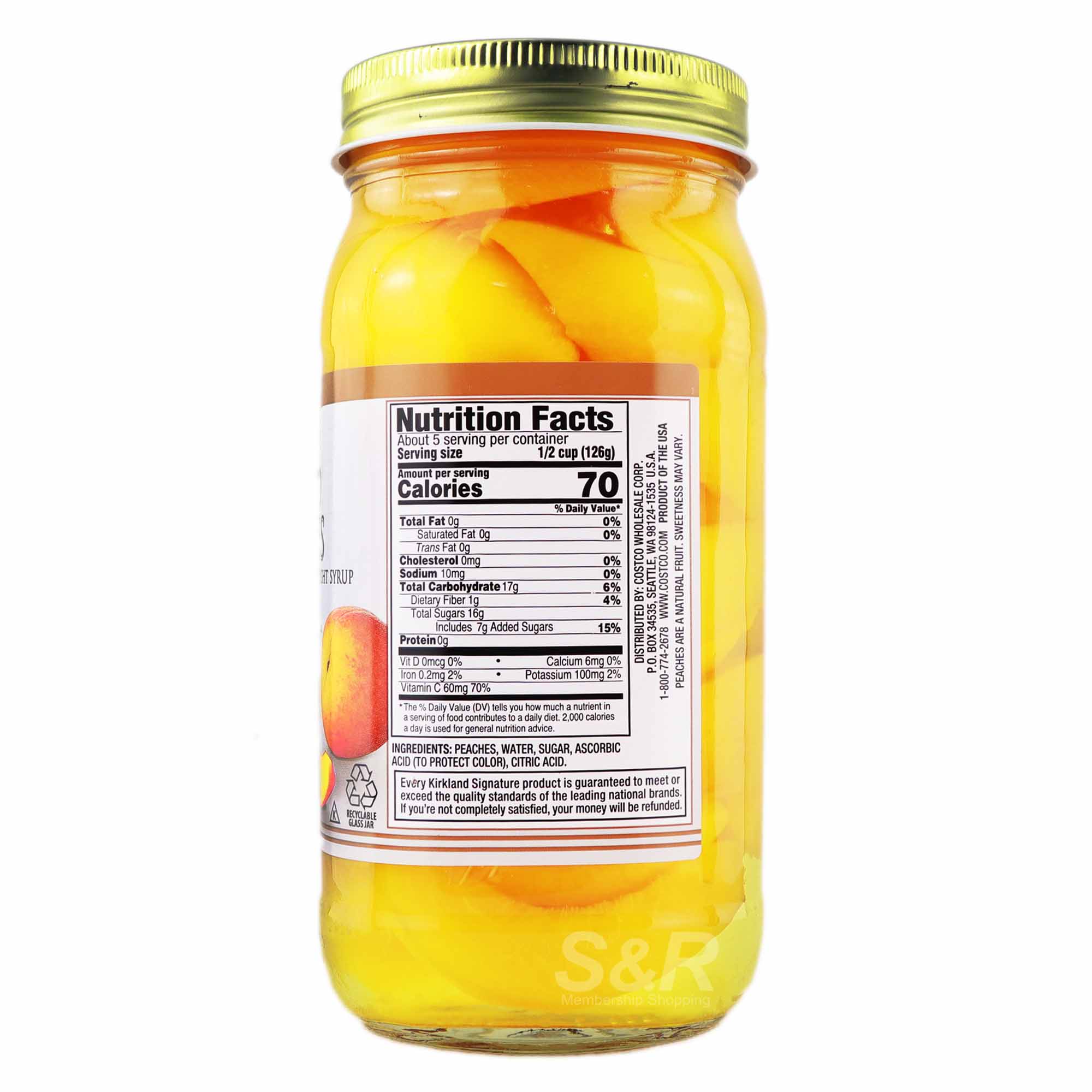 Kirkland Signature Sliced Peaches Extra-Light Syrup 680g