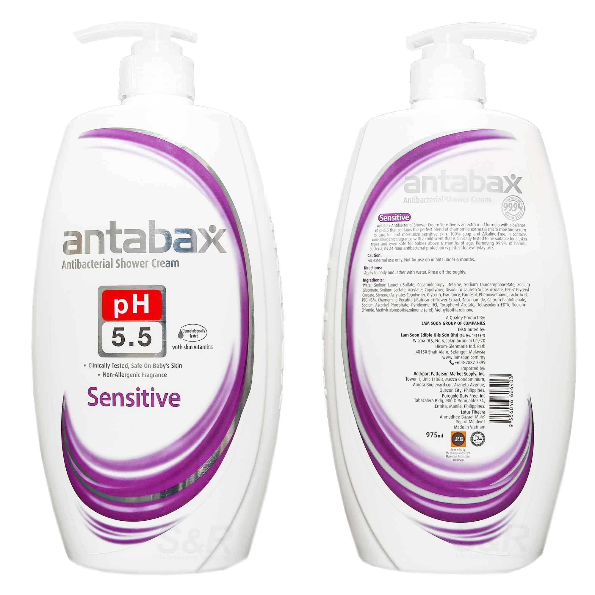 Antabax Sensitive Antibacterial Shower Cream 975mL