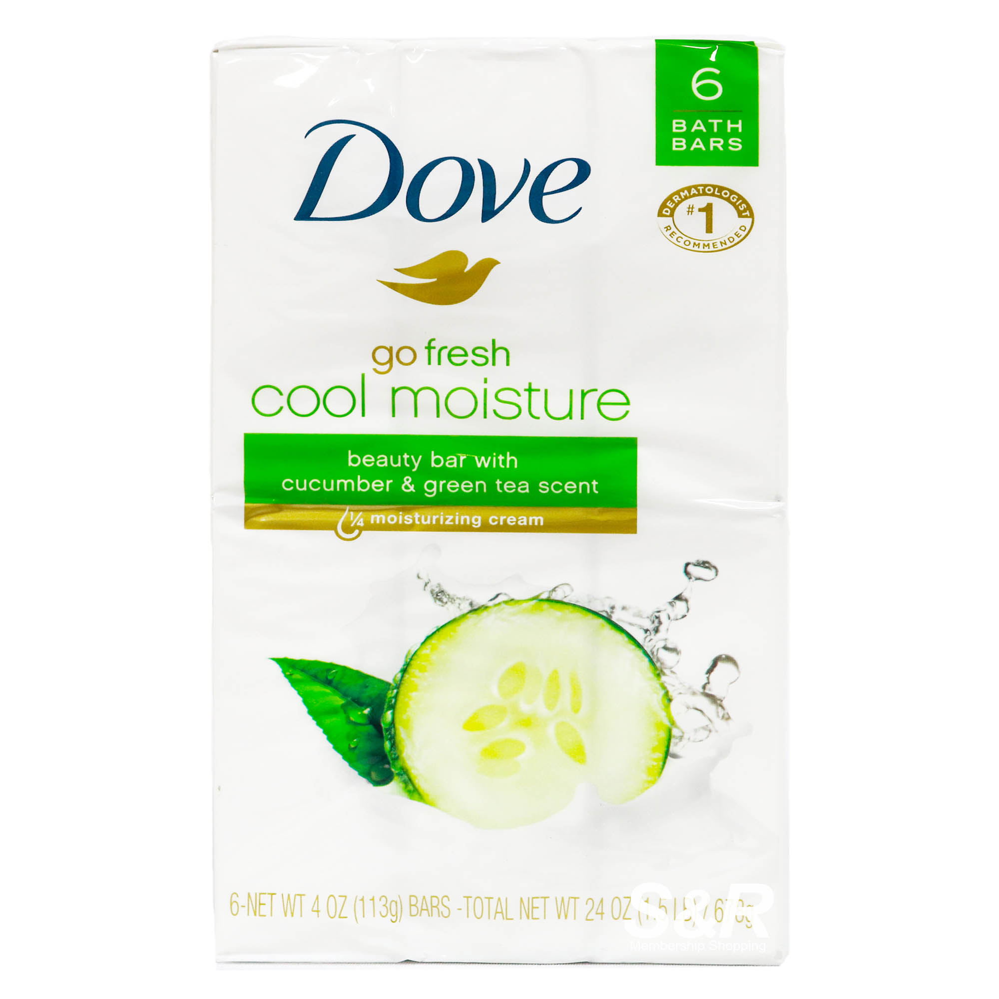 Dove Go Fresh Cool Moisture Cucumber And Green Tea Scent Beauty Bar 6pcs