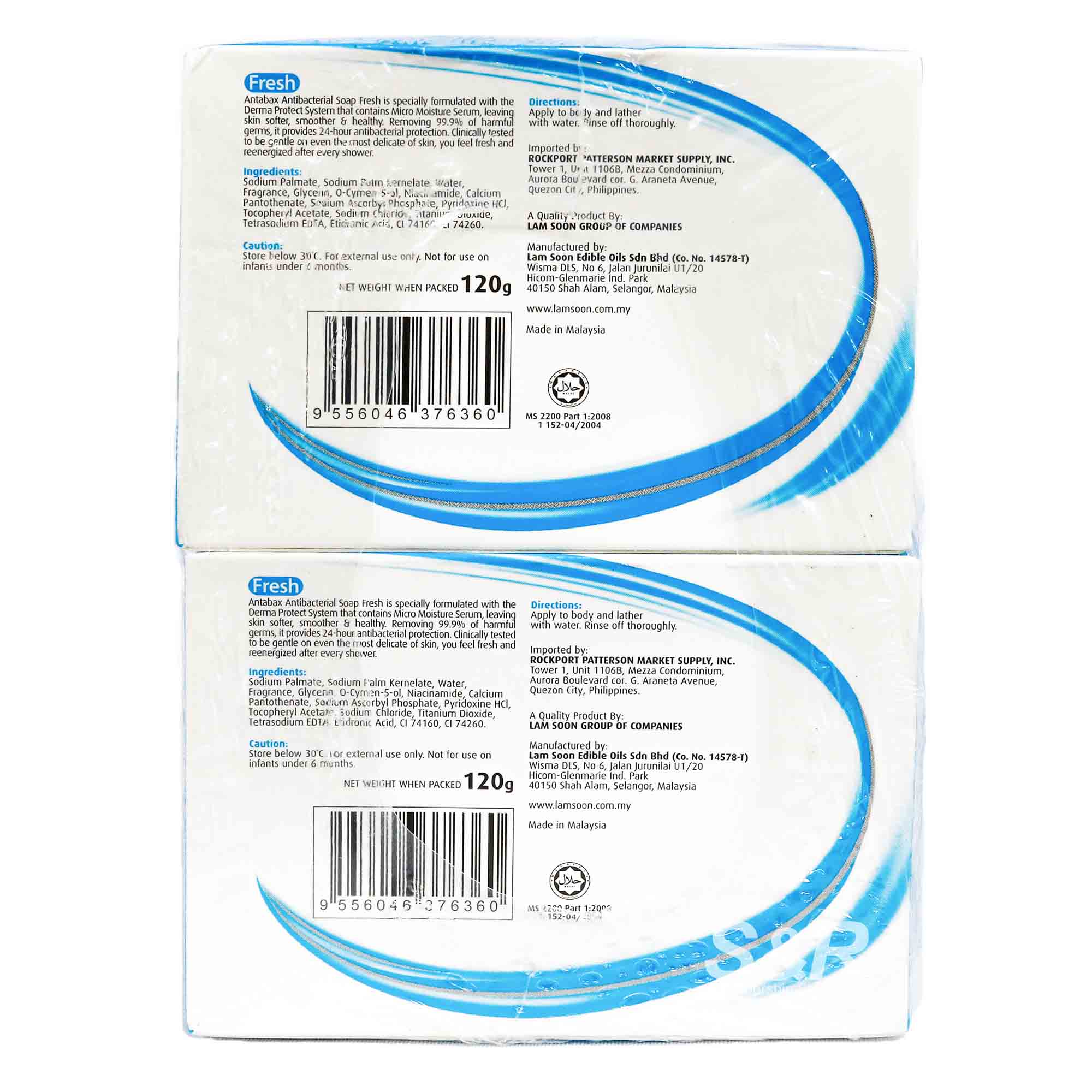 Antabax Antibacterial Fresh Derma Protect Bar Soap 6pcs