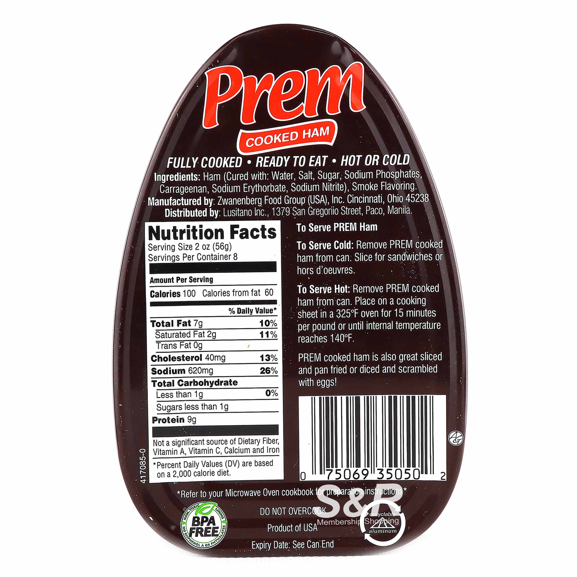 Prem Cooked Ham 454g