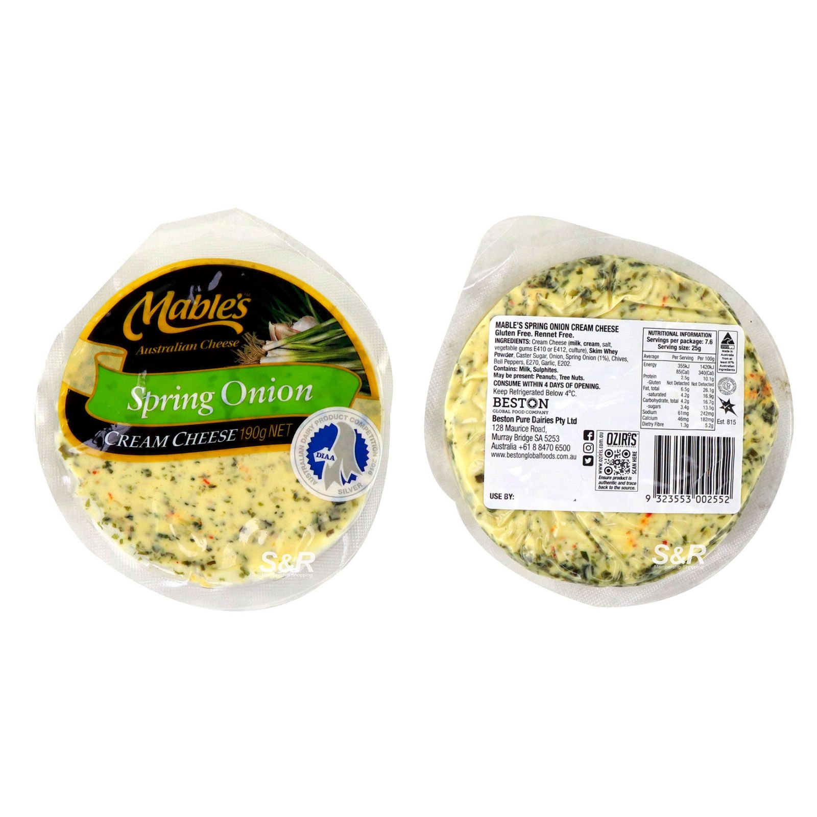 Mable's Spring Onion Cream Cheese 190g