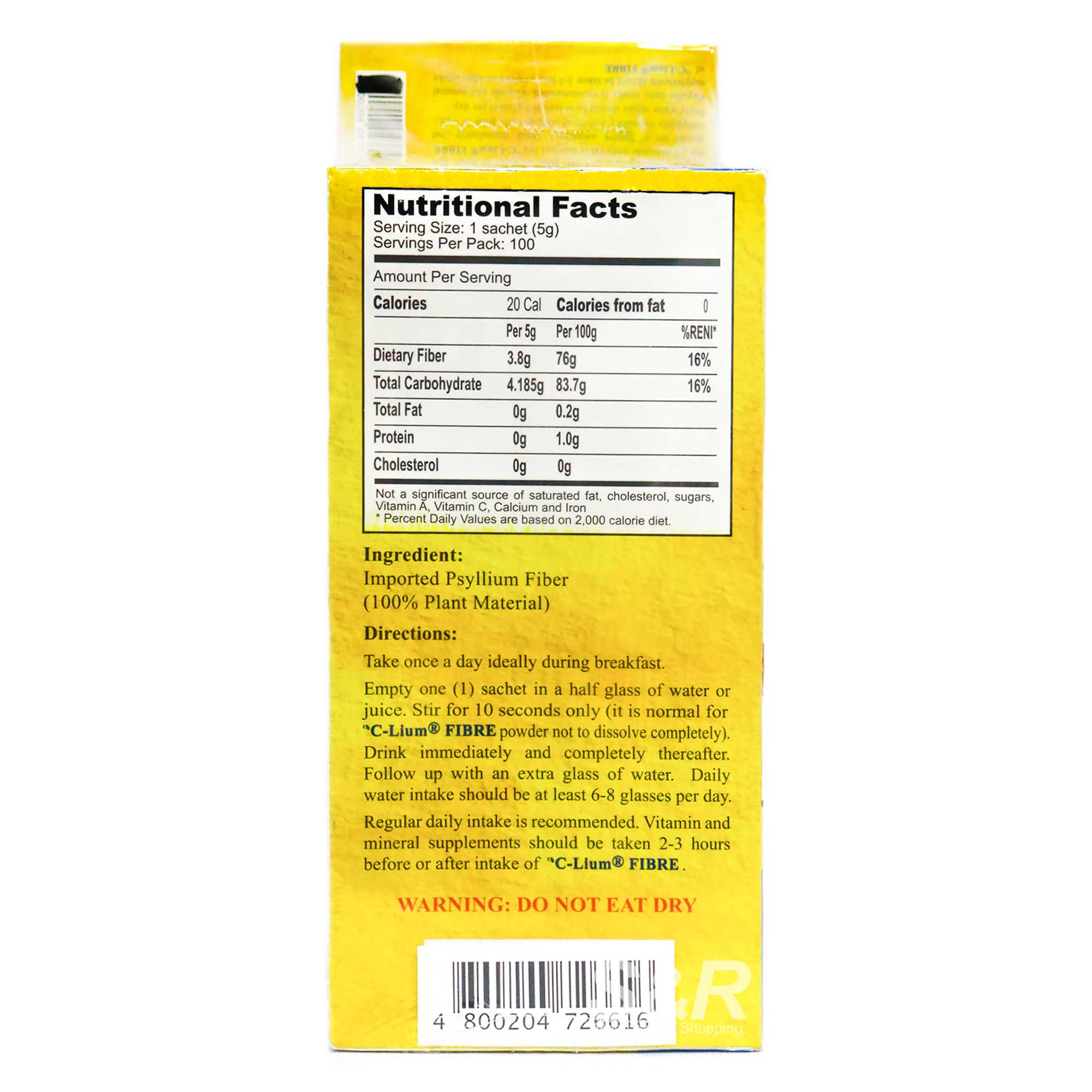 Psyllium Fiber Sachet
