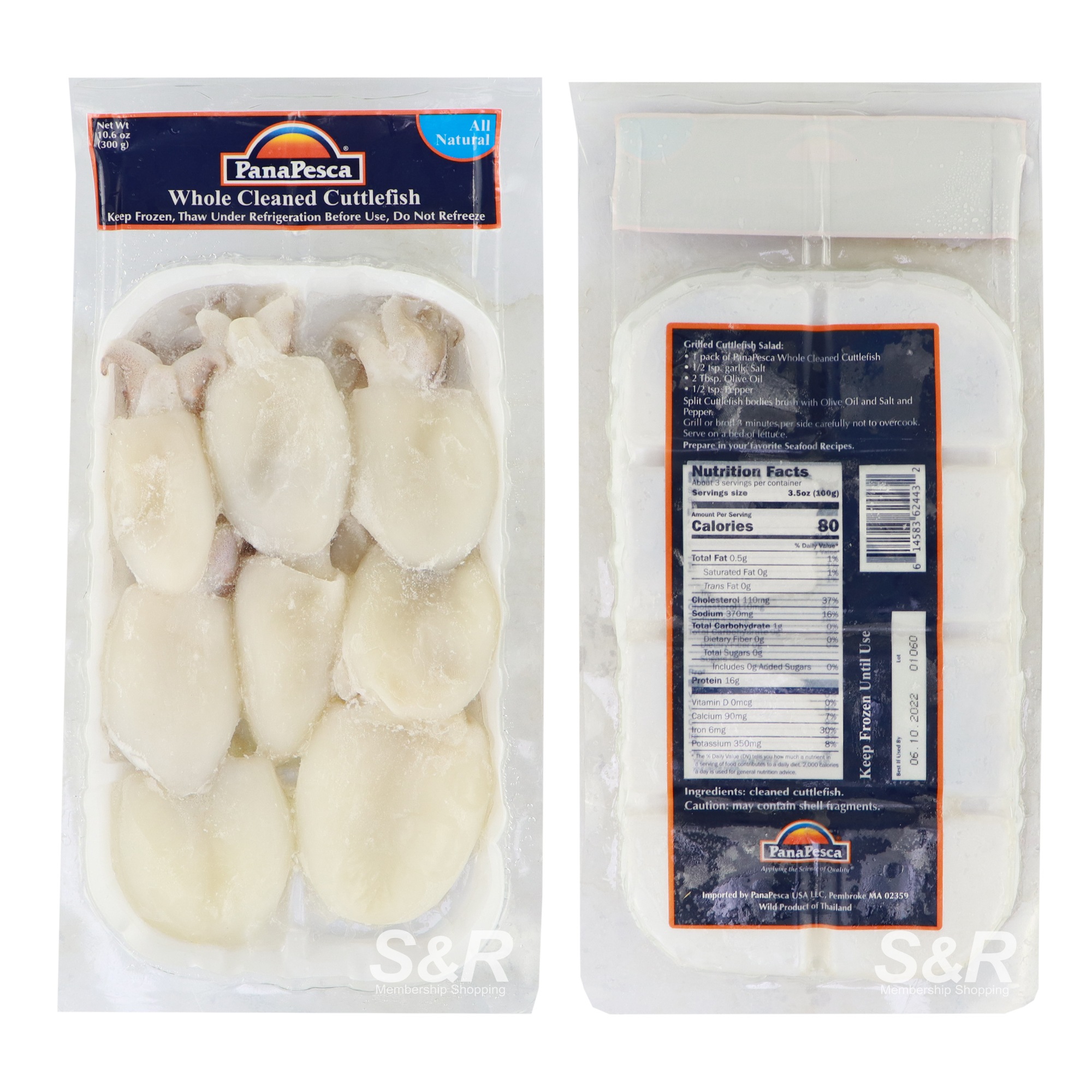 PanaPesca Whole Cleaned Cuttlefish 300g