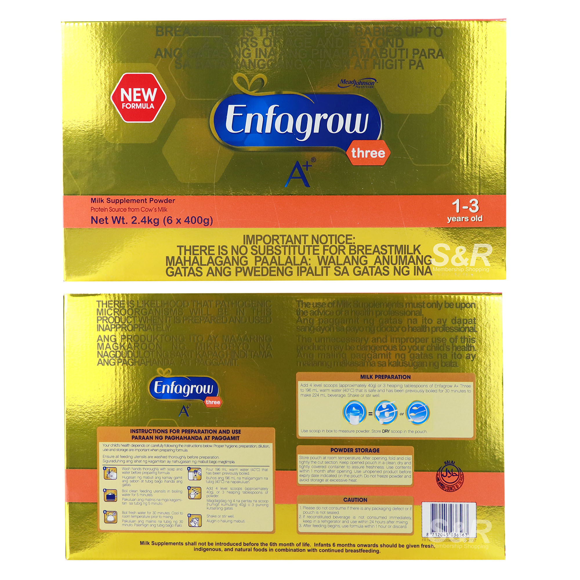 Enfagrow A+ Three Milk Formula 2.4kg