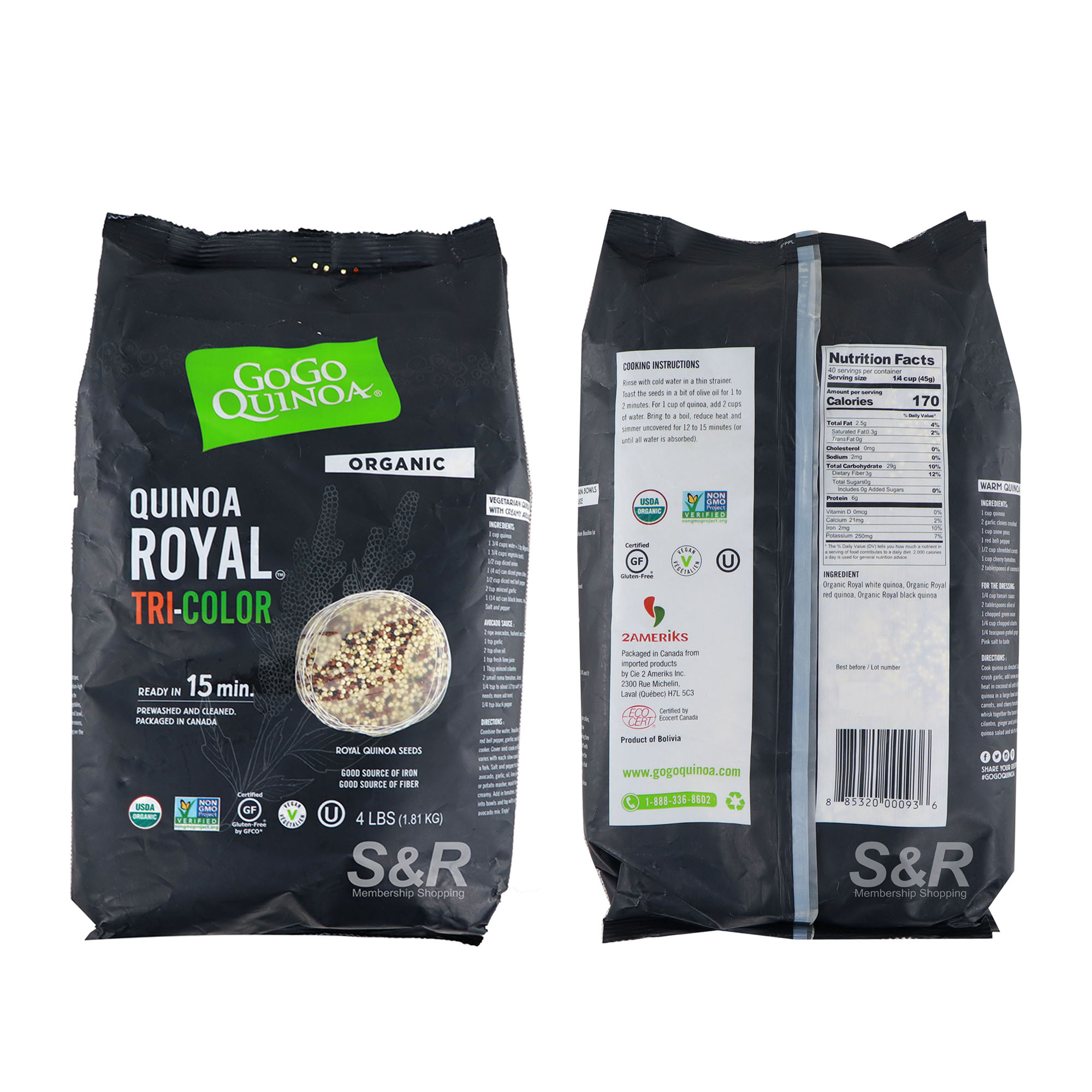 GoGo Quinoa Organic Quinoa Royal Tri-Color 1.81kg