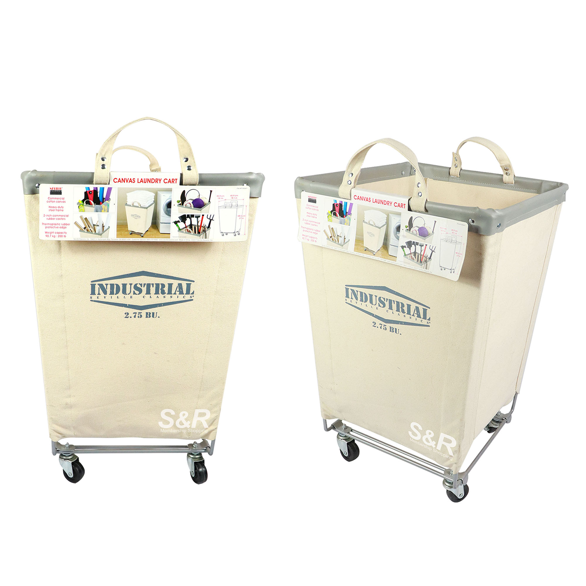 Seville Canvas Laundry Cart 1pc