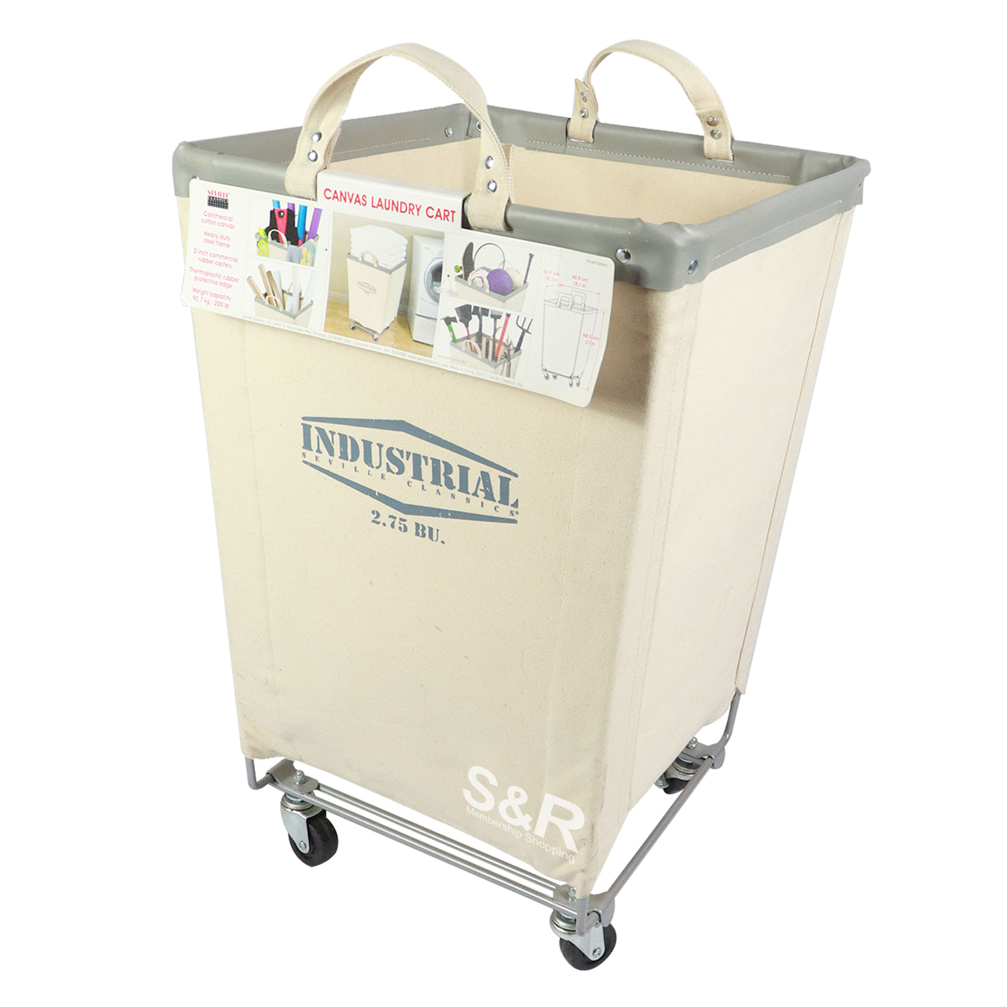 Seville Canvas Laundry Cart 1pc