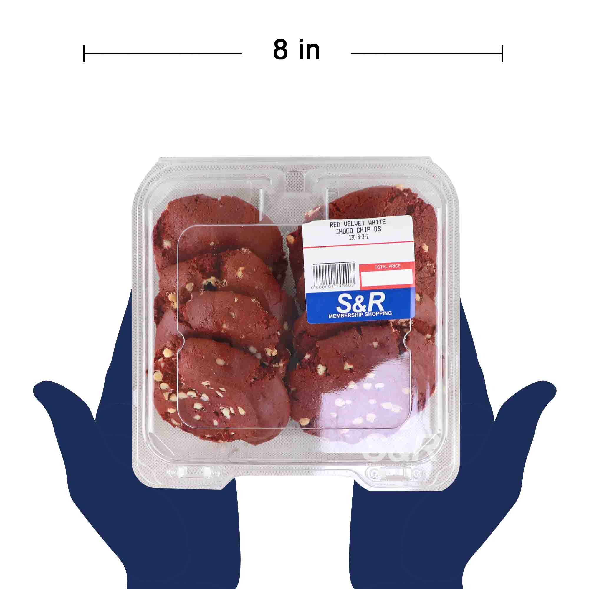 S&R Red Velvet White Choco Chip Cookies 8pcs