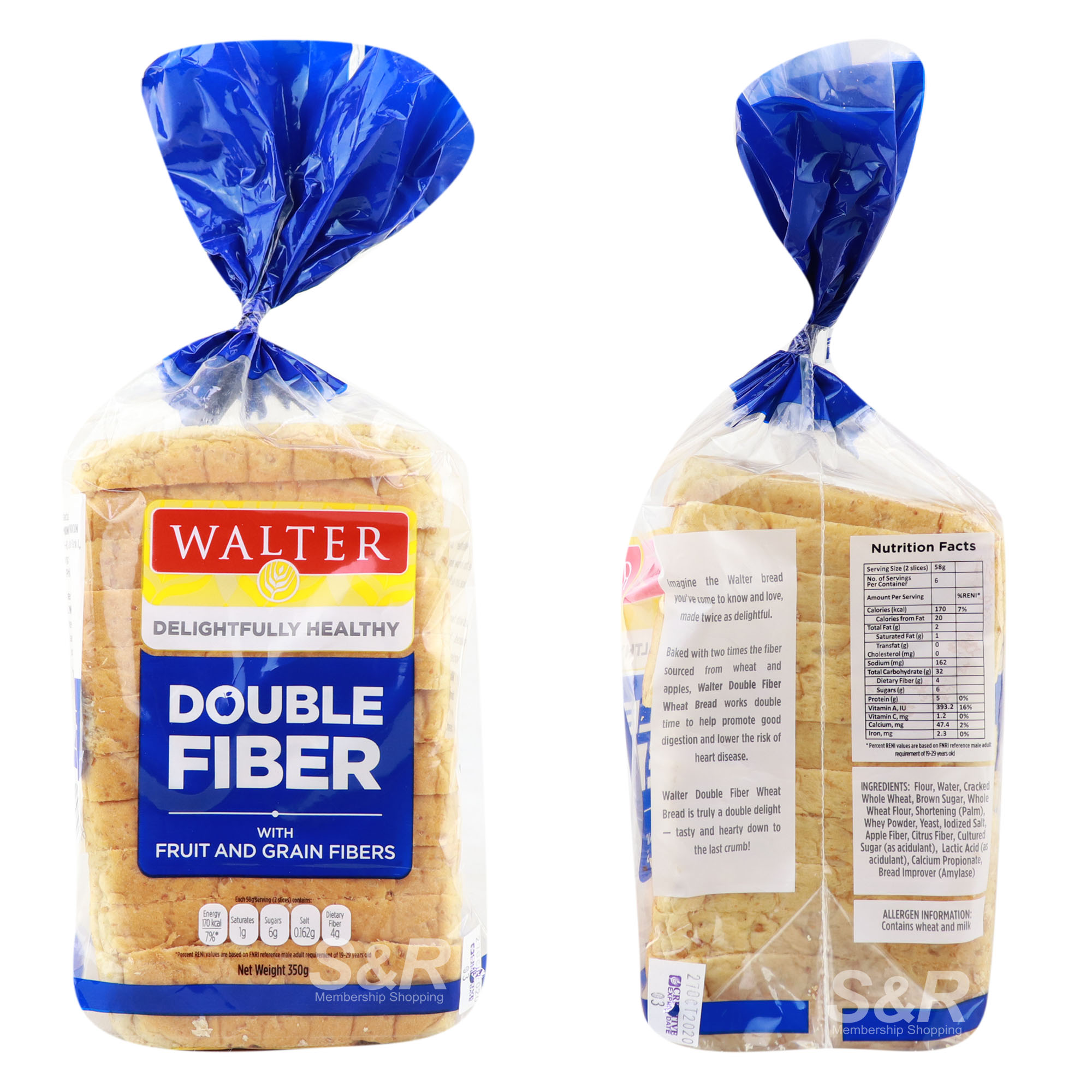 Walter Double Fiber Wheat Bread 350g