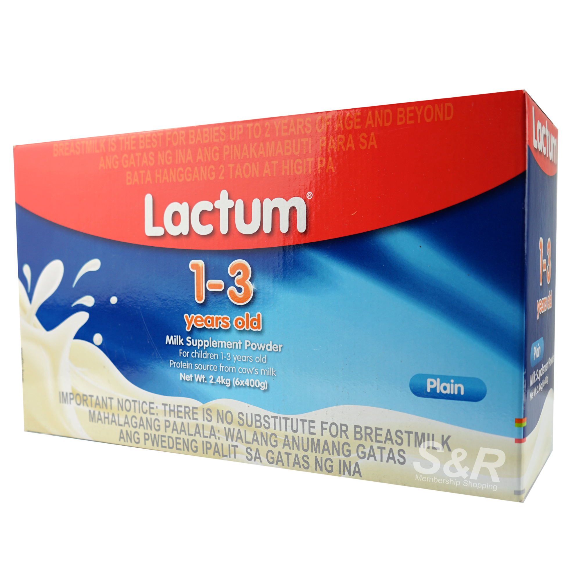 Lactum 1-3 years old Milk Supplement Powder Plain Flavor 2.4kg