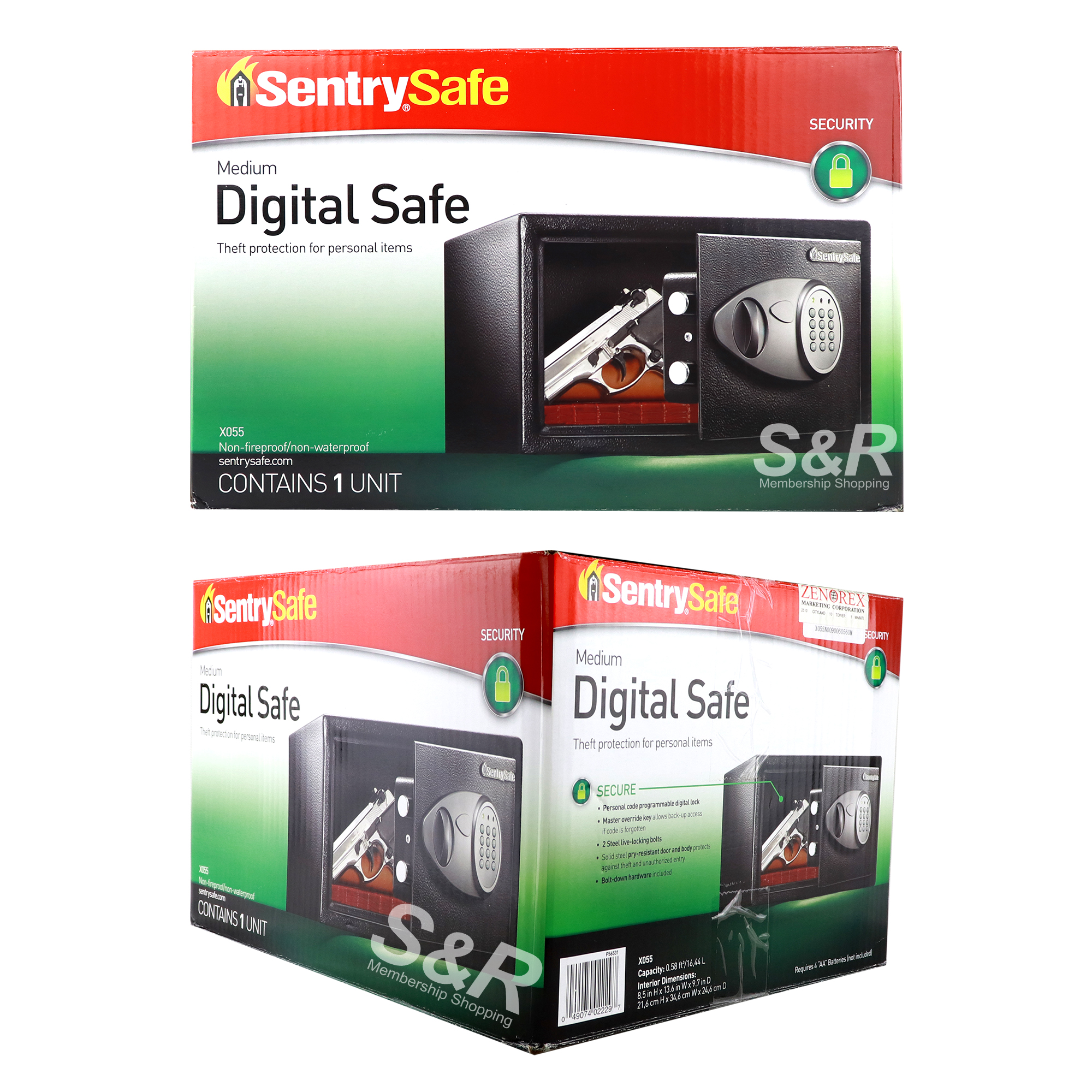 Sentry Safe Medium Digital Safe Box X055 1pc