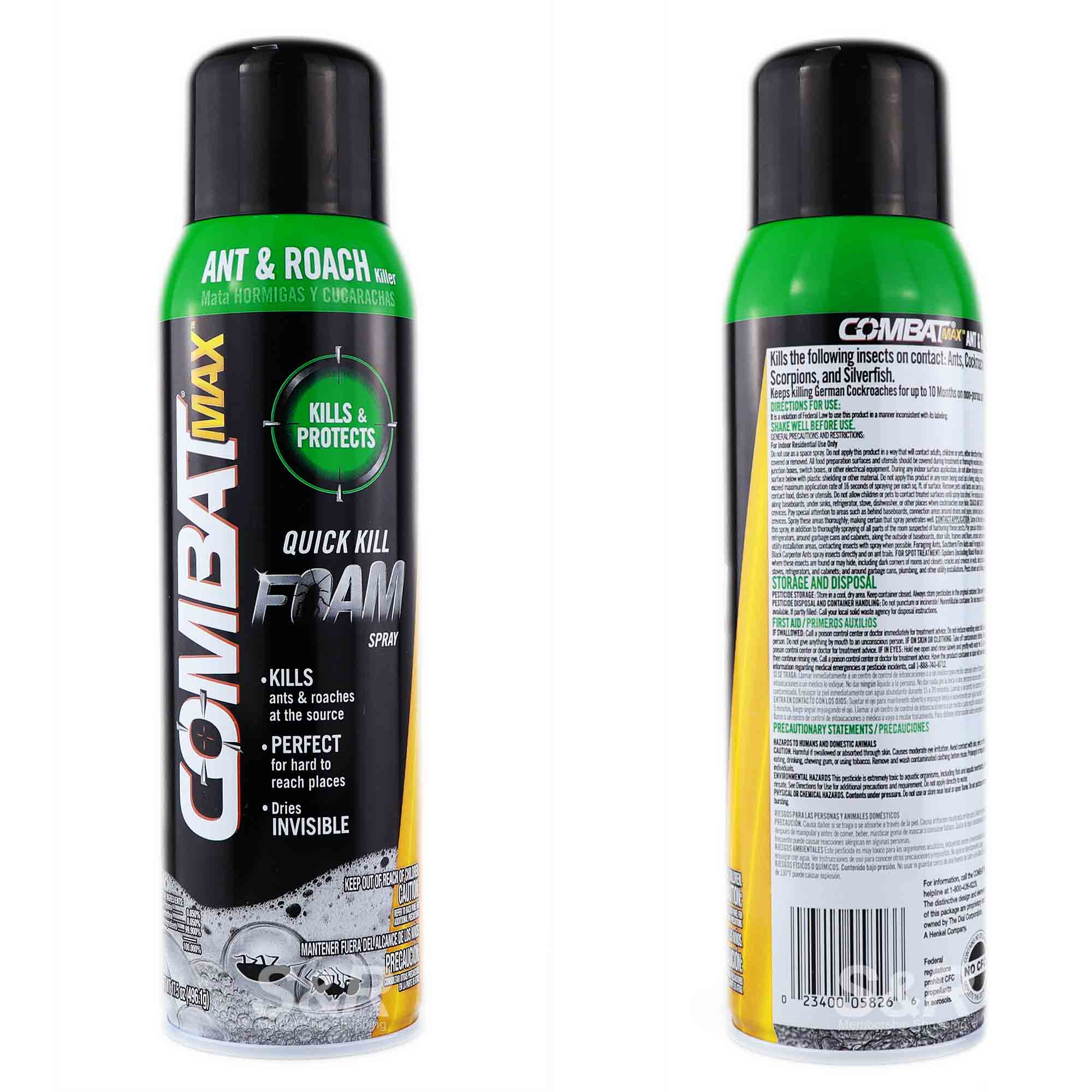Combat Max Ant and Roach Killer Quick Kill Foam Spray 496.1g