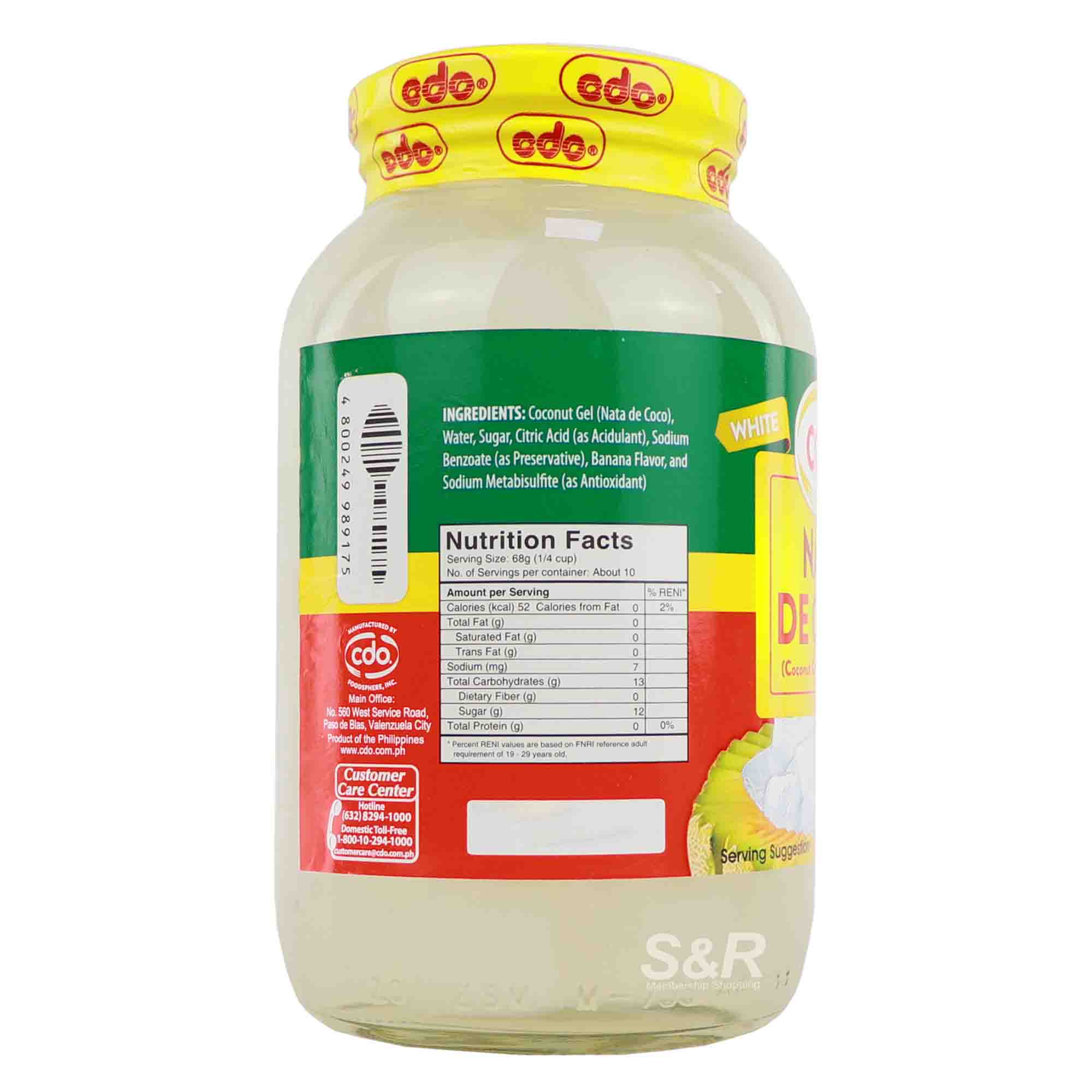 CDO White Nata De Coco (Coconut Gel in Heavy Syrup) 680g