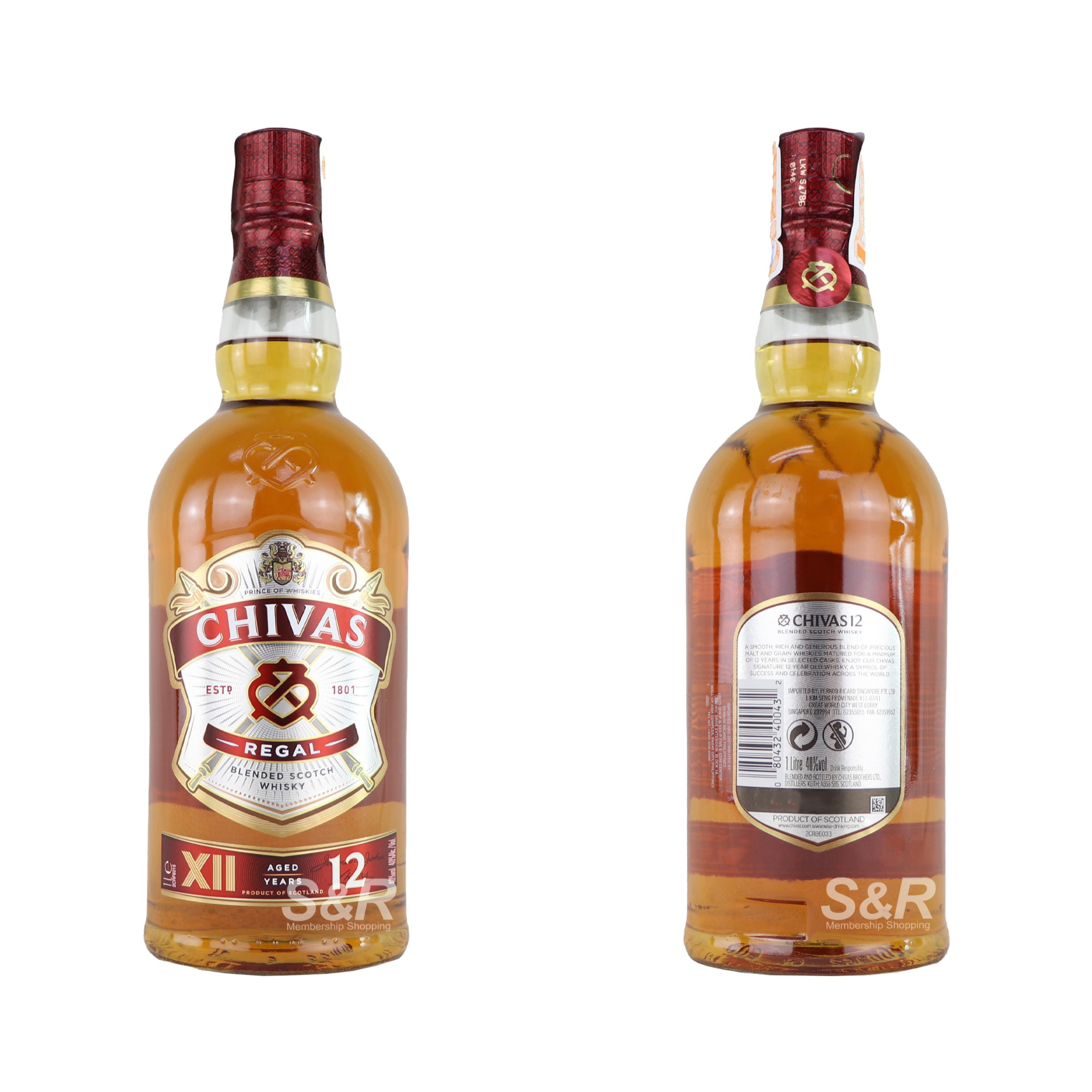 Chivas Regal Aged 12 Years Blended Scotch Whisky 1L